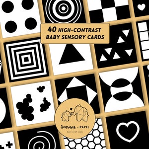 High Contrast Cards for Babies. Montessori Printable Baby Sensory Cards ...