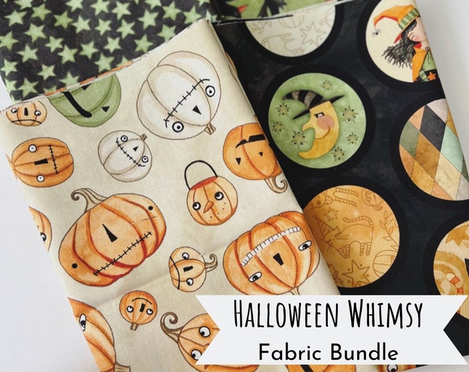 Teresa Kogut Halloween Whimsy Fabric-fat Quarter Bundle-(4)-100% Cotton ...