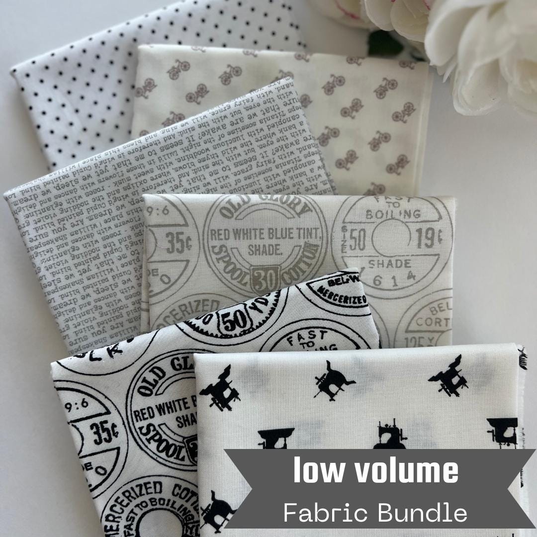 Scrappy Low Volume Fabric Bundles-fat Quarters - (6) - 100% Cotton - Etsy