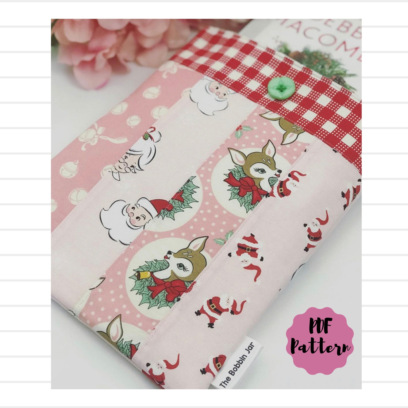 Sewing Pattern-patchwork Book Sleeve PDF Pattern Book Sleeve - Etsy