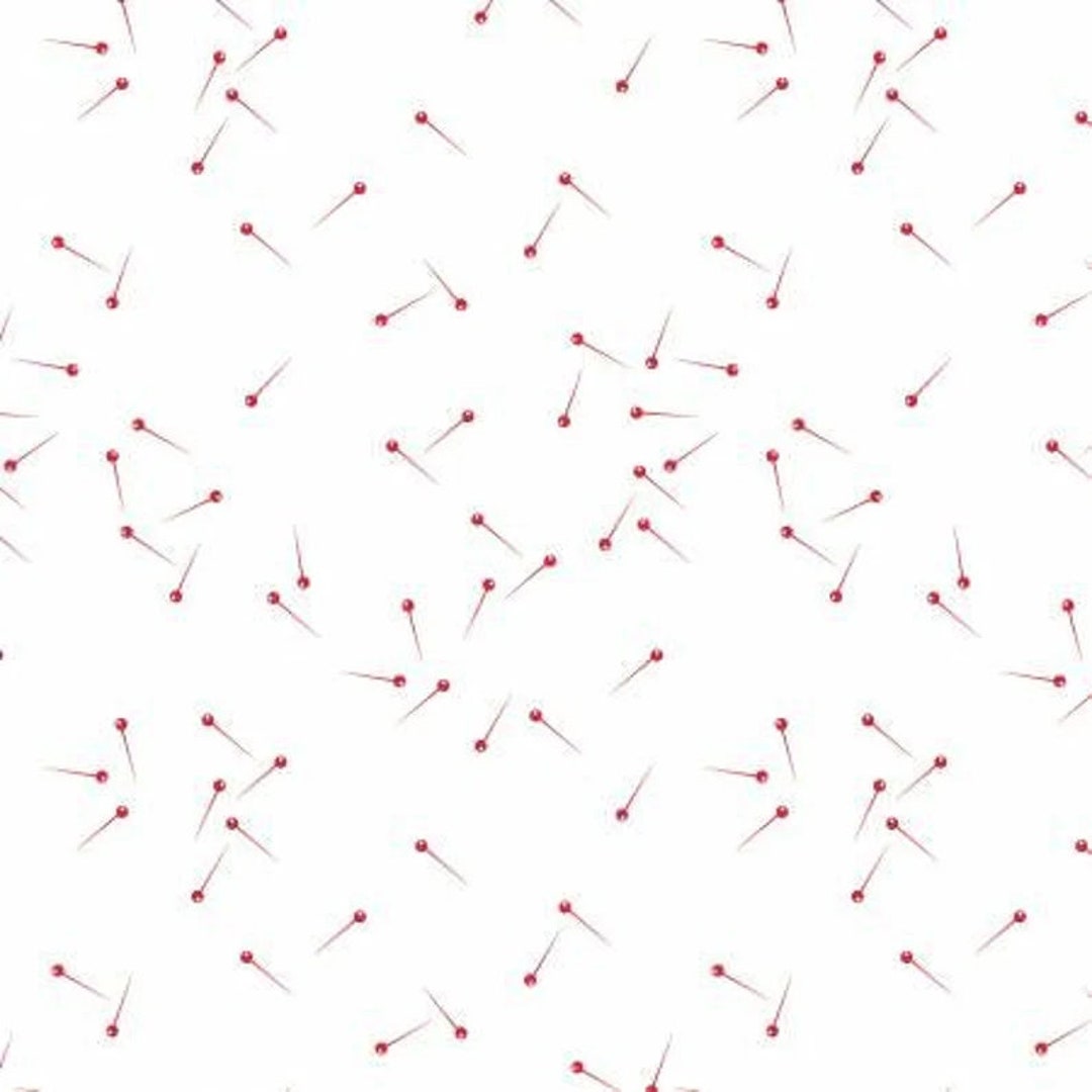 SOLD BY 1/2 Yard-red Pin Drop on White - Christopher Thompson Fabric ...