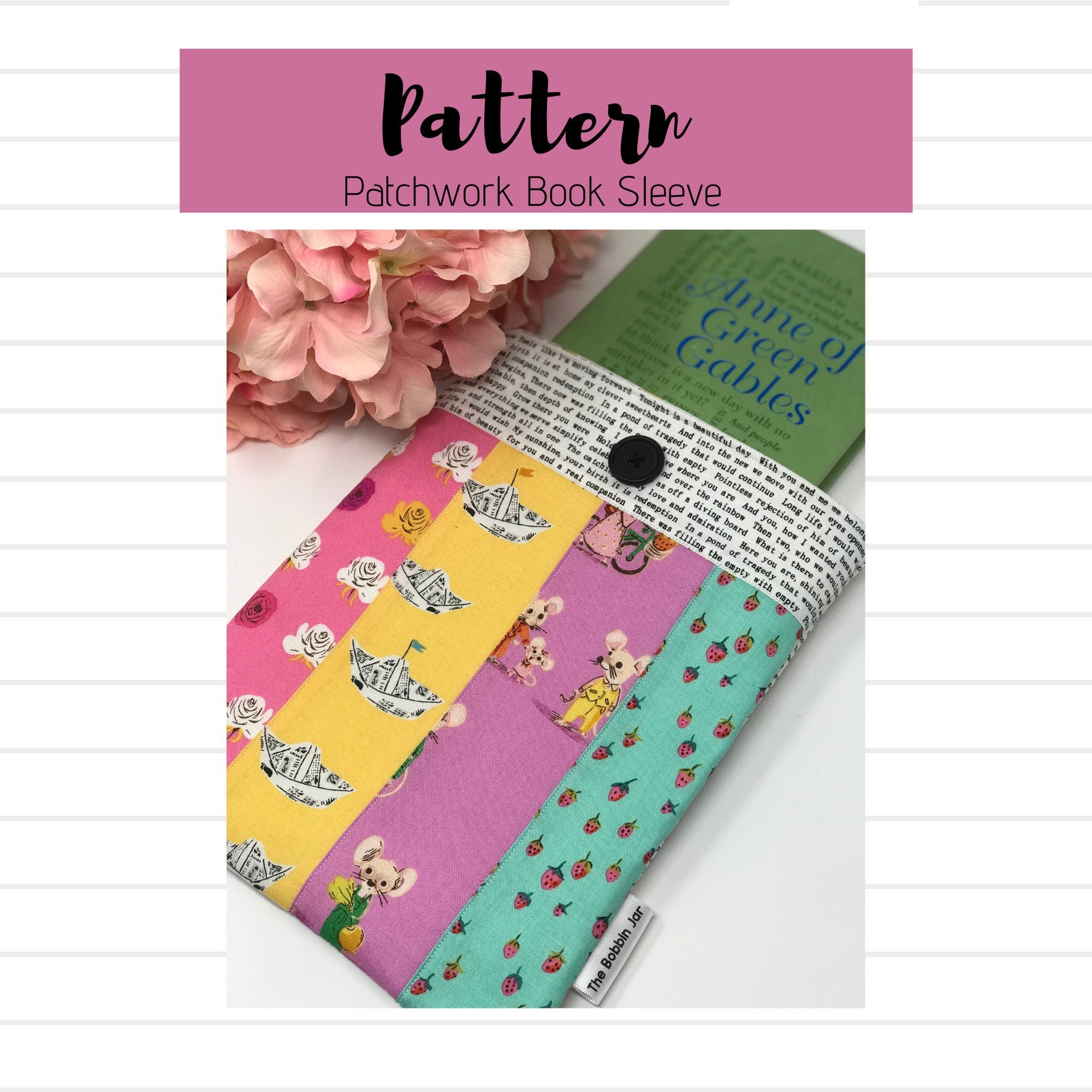 Sewing Pattern-patchwork Book Sleeve PDF Pattern Book Sleeve - Etsy