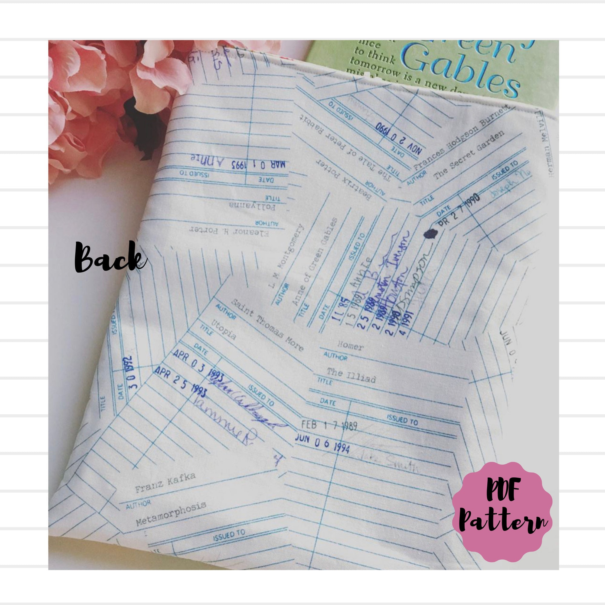 Sewing Pattern-patchwork Book Sleeve PDF Pattern Book Sleeve - Etsy