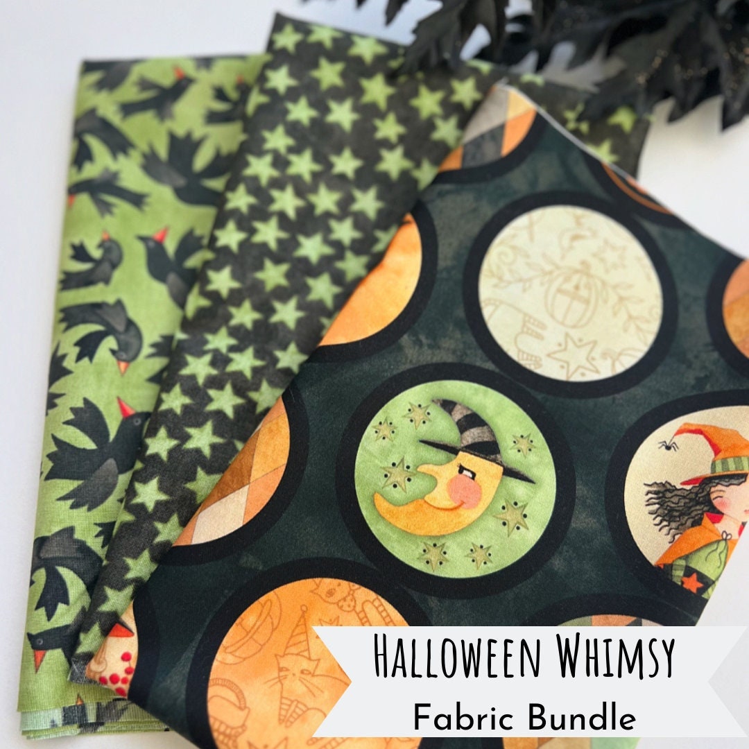 FAT QUARTER BUNDLE (3) Teresa Kogut Halloween Whimsy Fabric - Etsy