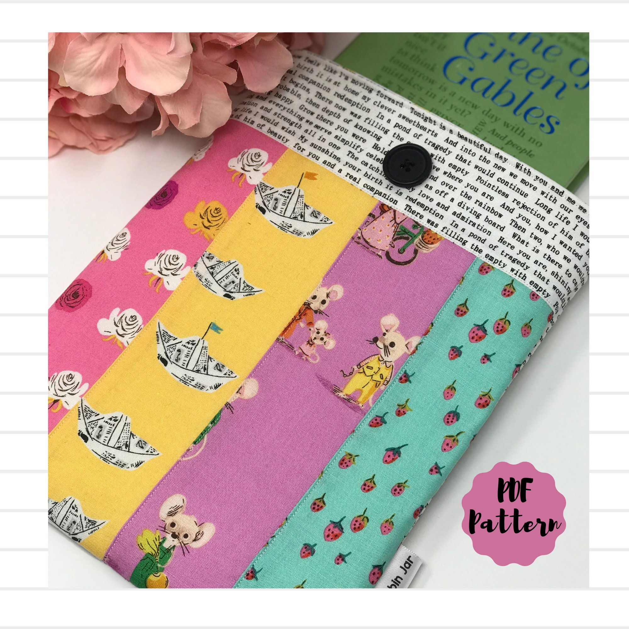 Sewing Pattern-patchwork Book Sleeve PDF Pattern Book Sleeve - Etsy