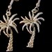 Palm Tree Earrings 24 Karat Gold Plate or Oxidized Matte Silver Vacation Island Paradise EG236 ...