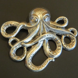 Octopus Pin Brooch 24 Karat Gold Plate or Matte Silver Ox Squid ...