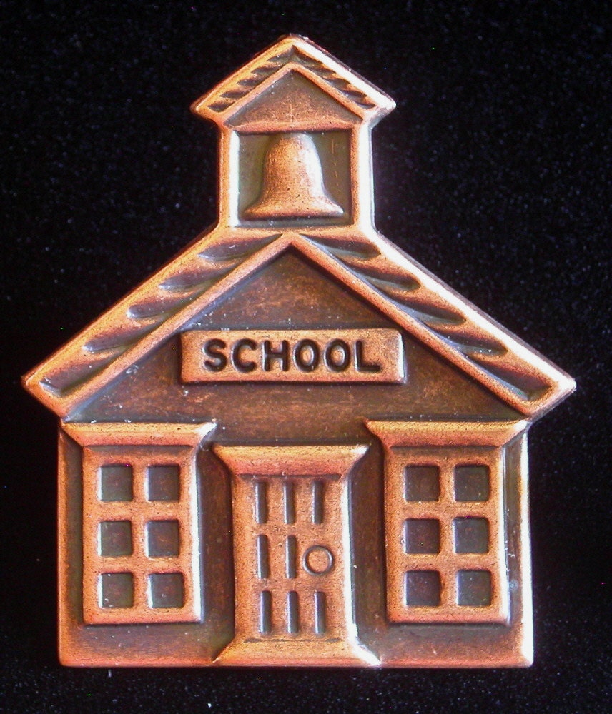 Schoolhouse Pin Copper Teacher Principle School House PC005 - Etsy