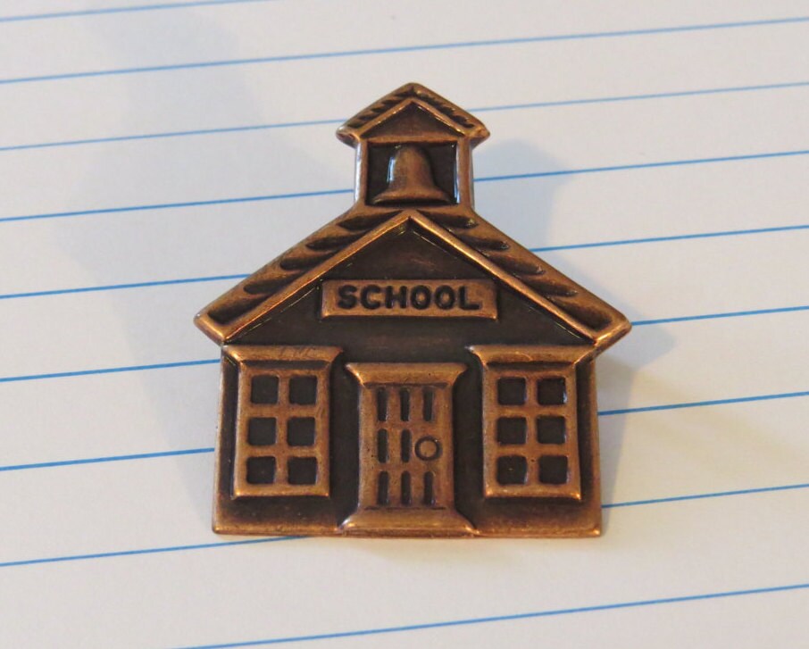 Schoolhouse Pin Copper Teacher Principle School House PC005 - Etsy
