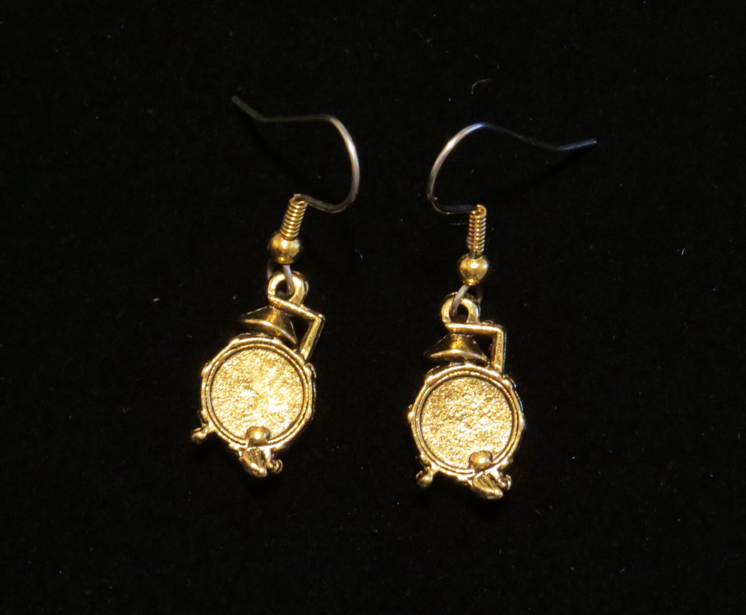 Drummer Drums Earrings 24 Karat Gold Plate or Oxidized Matte - Etsy