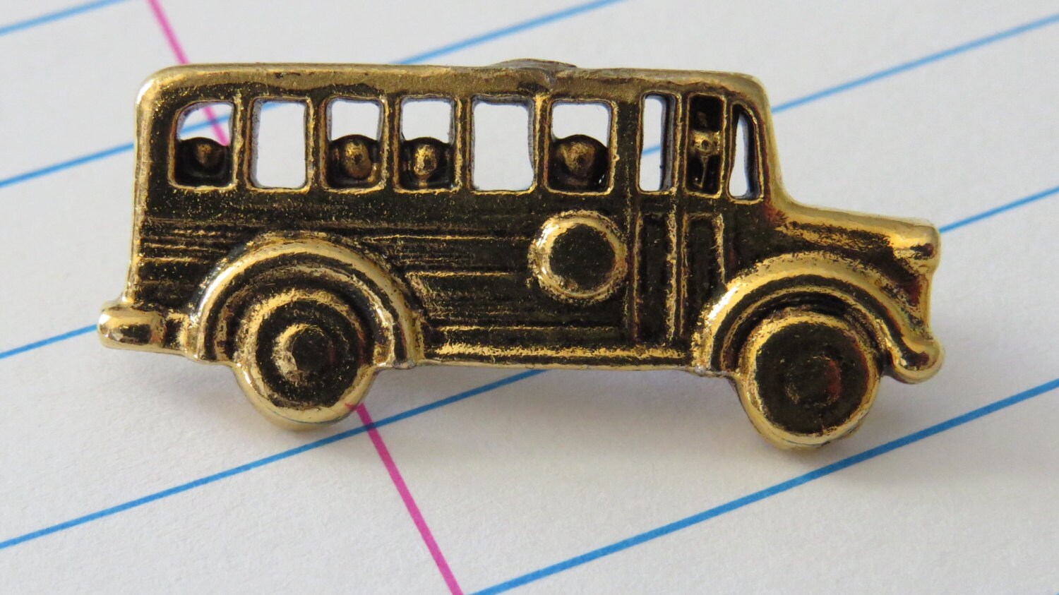 School Bus Pin Brooch 24 Karat Gold Plate Bus Driver Gift Kids | Etsy