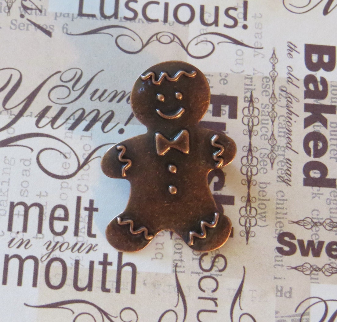 Ginger Bread Man Pin Copper Gingerbread Boy Christmas Holiday - Etsy