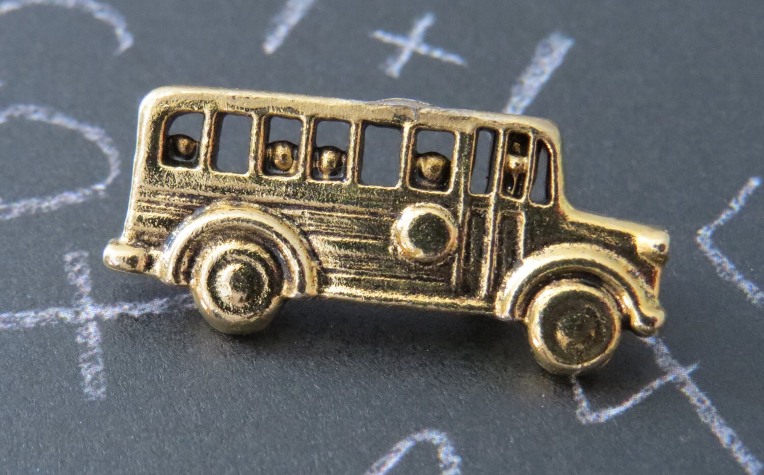 School Bus Pin Brooch 24 Karat Gold Plate Bus Driver Gift Kids on the ...