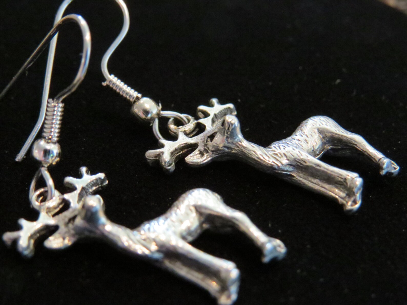 Rudolph Buck Earrings Reindeer 24 Karat Gold Plate or Oxidized Matte ...