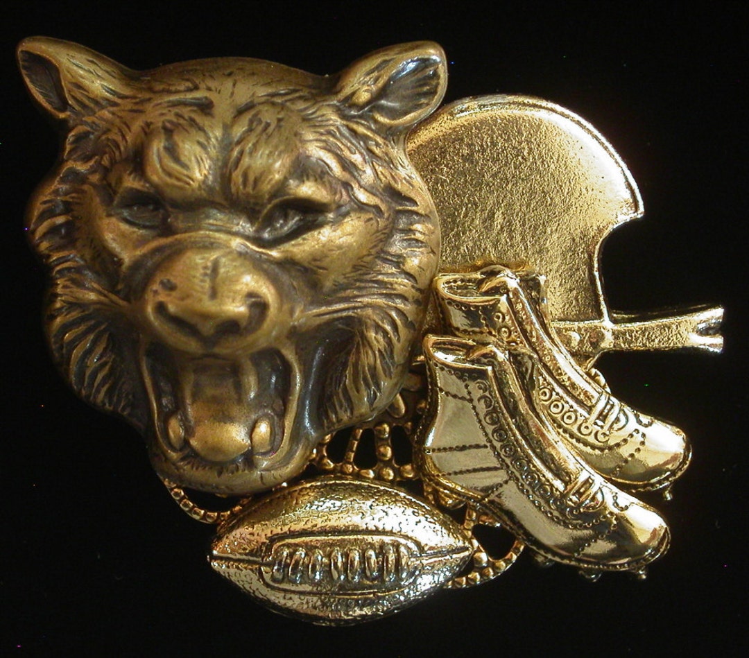 Wildcat Wild Cat Football Pin 24 Karat Gold Plate & Brass Mix or ...