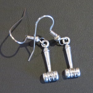 Judge's Gavel Earrings Silver Finish Law Justice Judge Attorney Lawyer ...