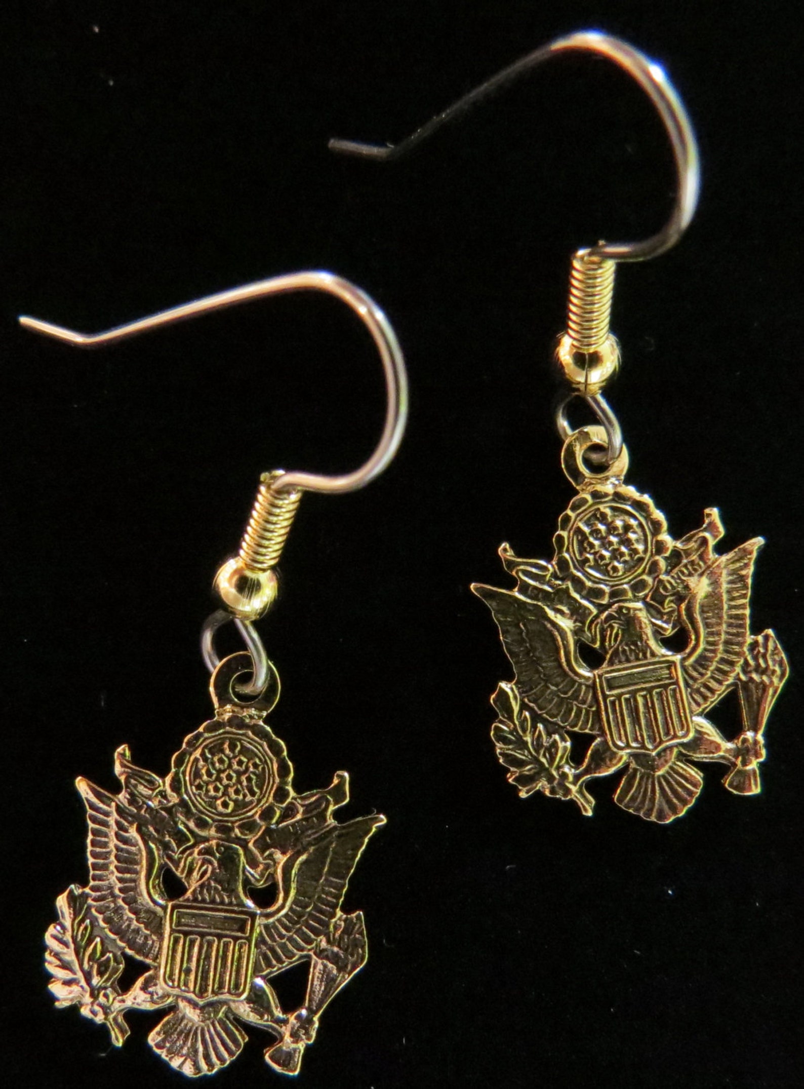 U.S. Army Earrings 24 Karat Gold Plate American Eagle EG496 / | Etsy