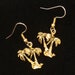 Palm Trees Oasis Earrings 24 Karat Gold Plate or Oxidized - Etsy
