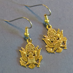U.S. Army Earrings 24 Karat Gold Plate American Eagle EG496 / ES442 - Etsy