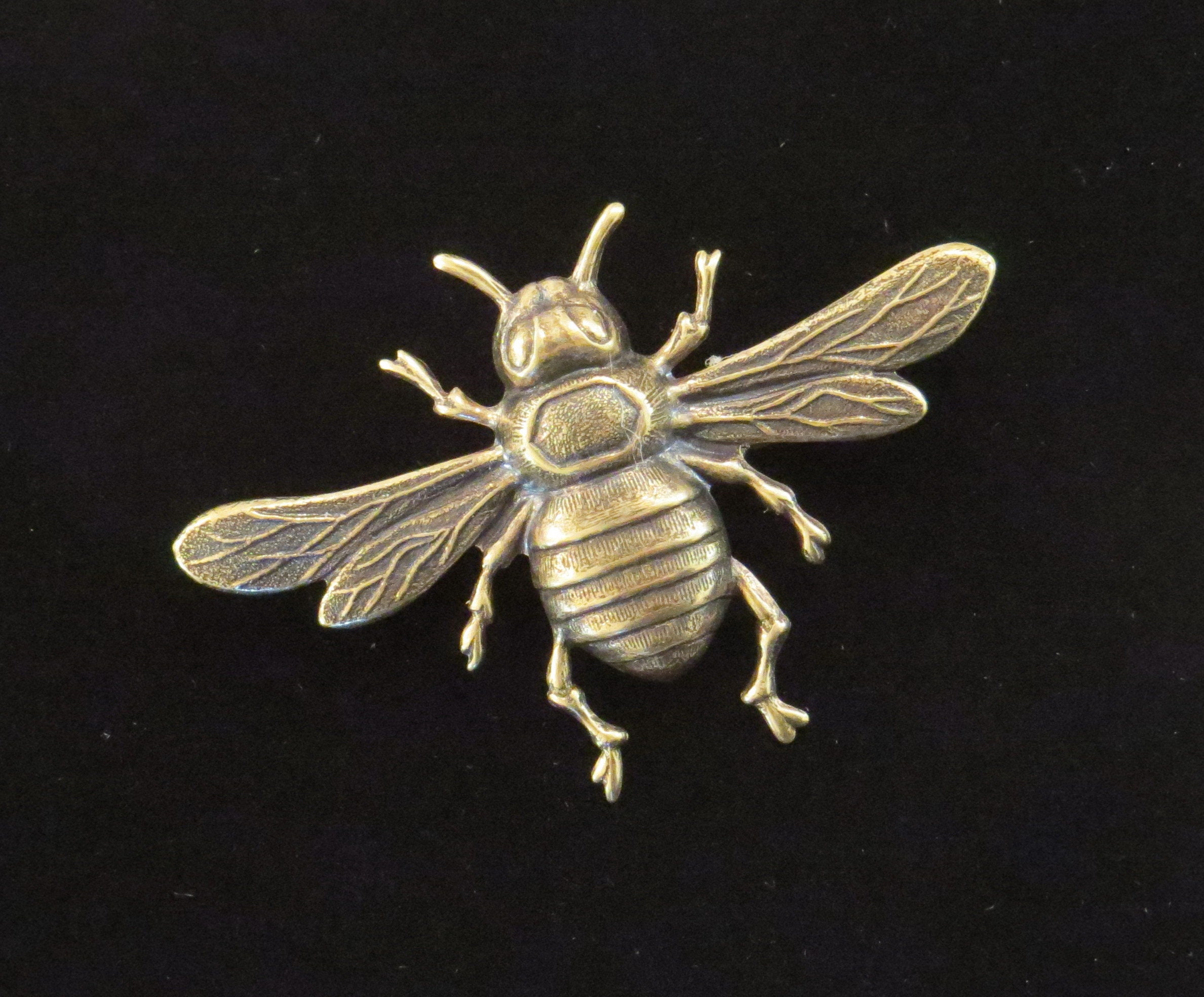 Bee Pin Brooch Antiqued Brass Oxidized Matte Silver Bumble Bee | Etsy