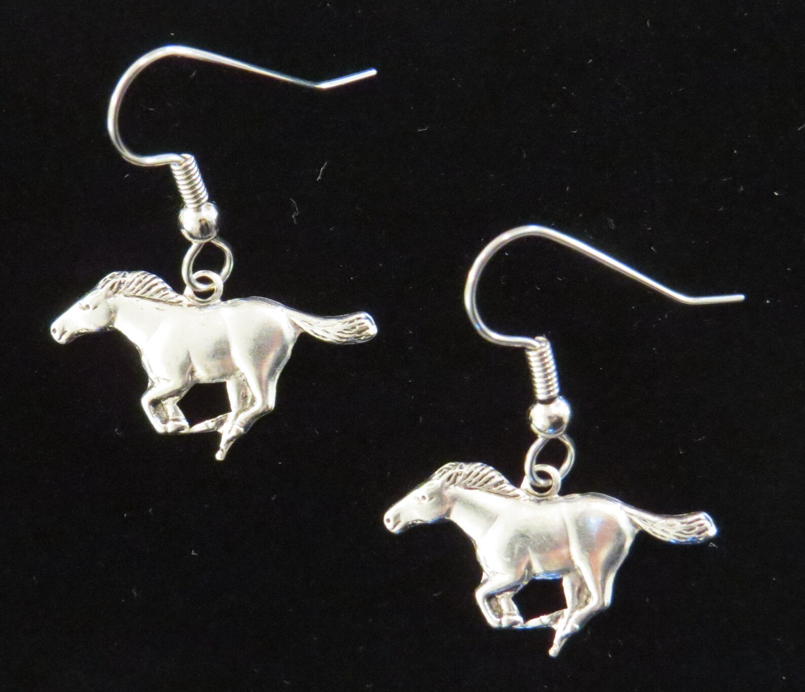Mustang Earrings Brass or Oxidized Matte Silver Horse Pony Sports Ford ...
