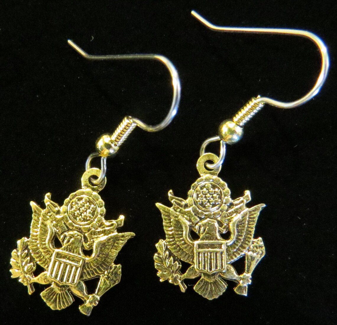 U.S. Army Earrings 24 Karat Gold Plate American Eagle EG496 / - Etsy