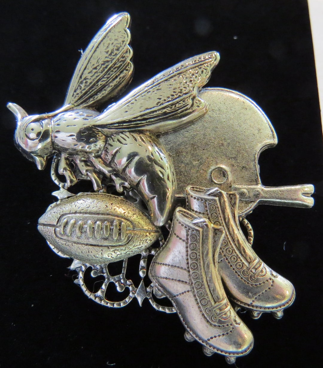 Hornet Football Pin Bee 24 Karat Gold Plate or Silver Plate and ...