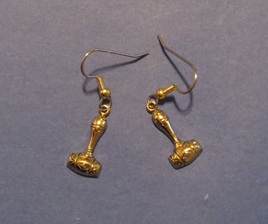 Judge's Gavel Earrings 24 Karat Gold Plate or Oxidized - Etsy