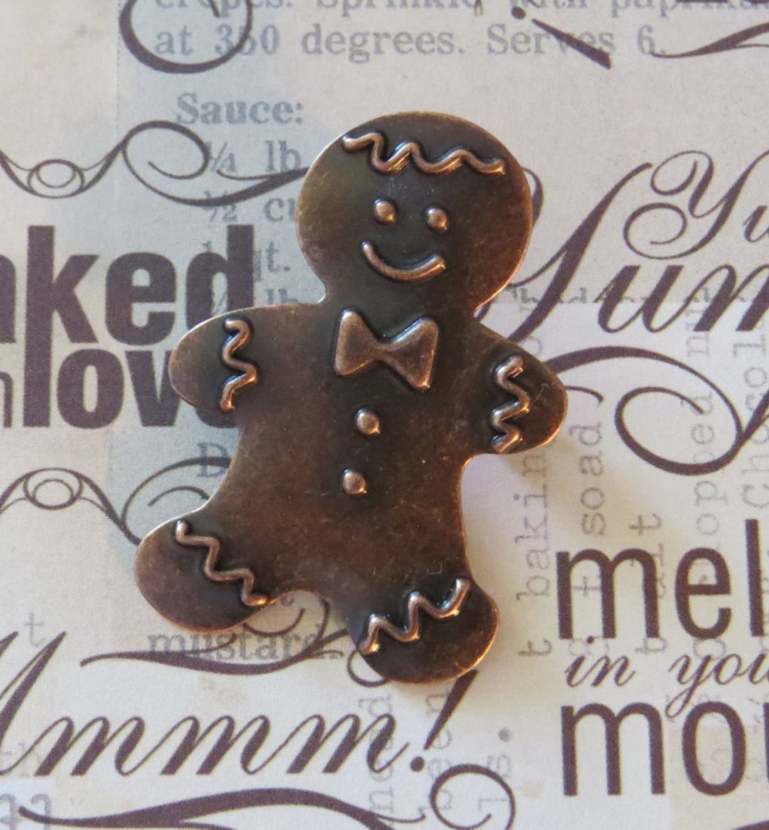 Ginger Bread Man Pin Copper Gingerbread Boy Christmas Holiday Cookie ...