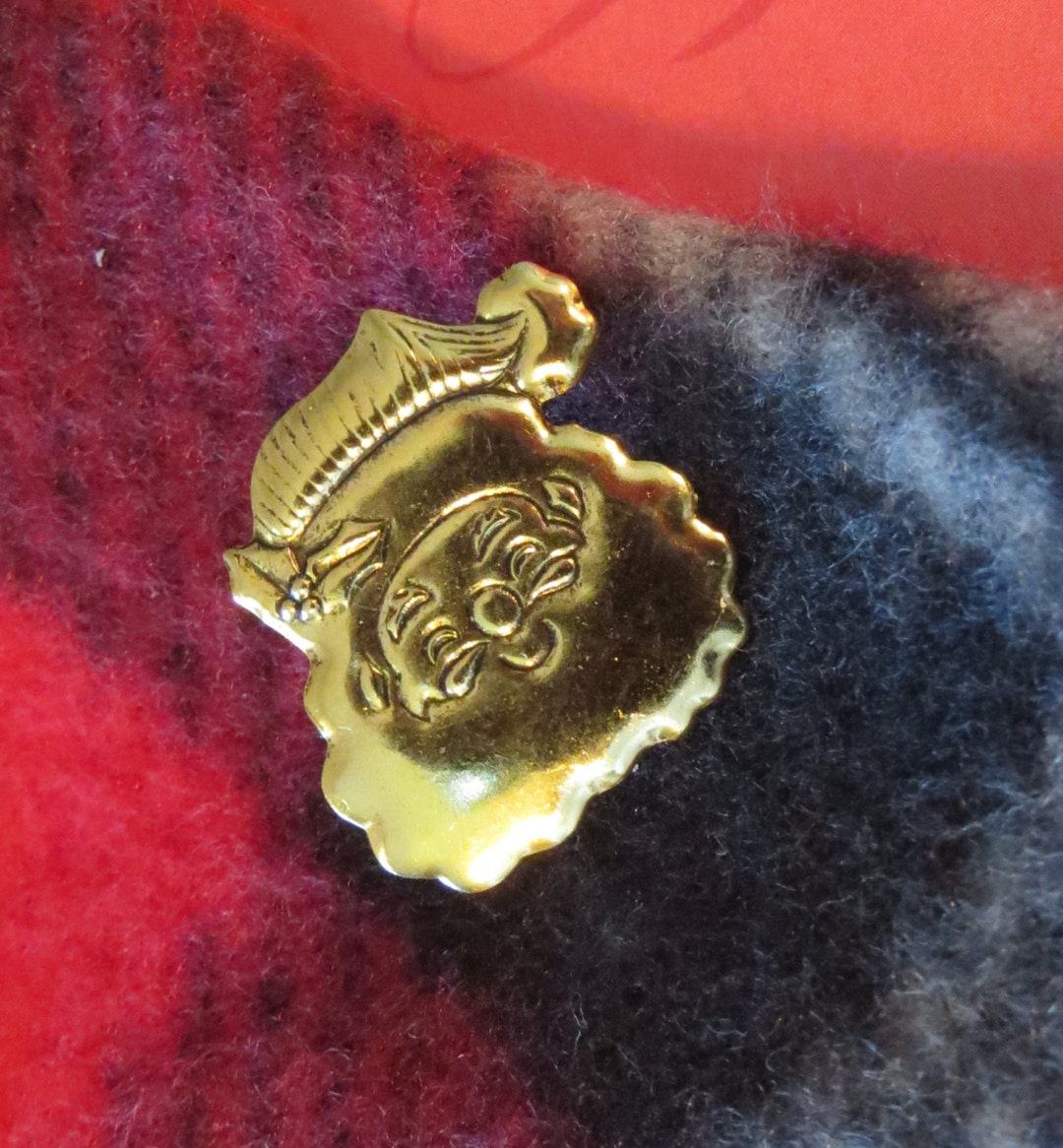 Santa Claus Pin Brooch 24 Karat Gold Plate Saint Nick Father Christmas ...