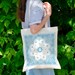 Tote Bag Bandana - Cotton Bag, Canvas Bag, Beach Bag, Blue Pattern ...