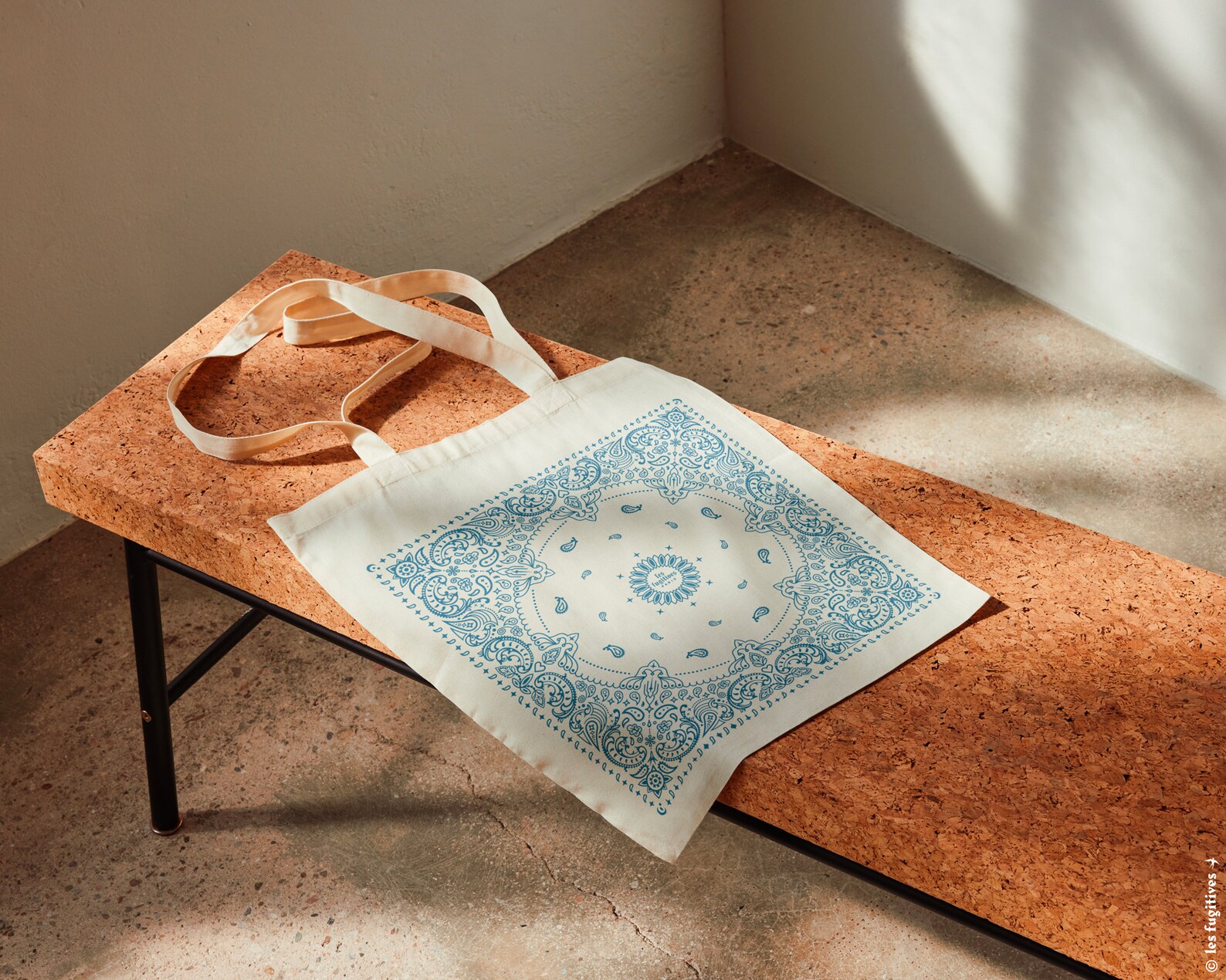 Tote Bag Bandana - Cotton Bag, Canvas Bag, Beach Bag, Blue Pattern ...