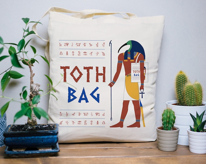 Tote Bag Toth Hieroglyphs Egypte Egyptian God Cotton Bag - Etsy