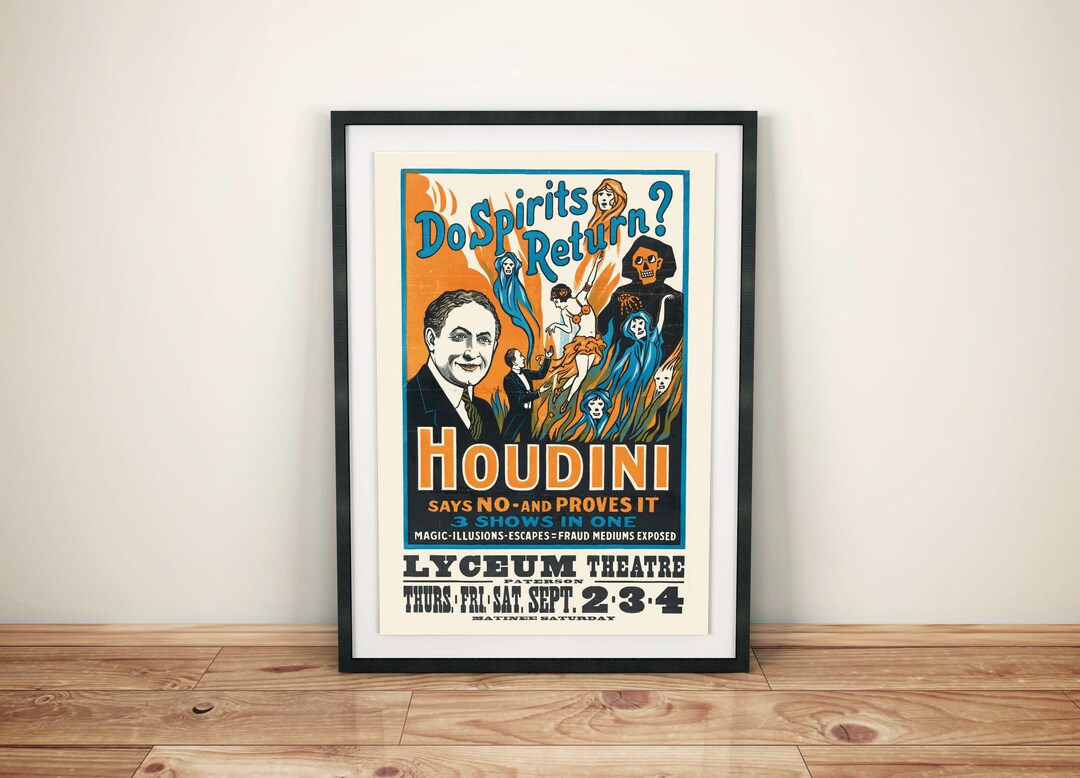 Poster Houdini - Vintage Poster, Gig Poster, Illusionist Poster ...