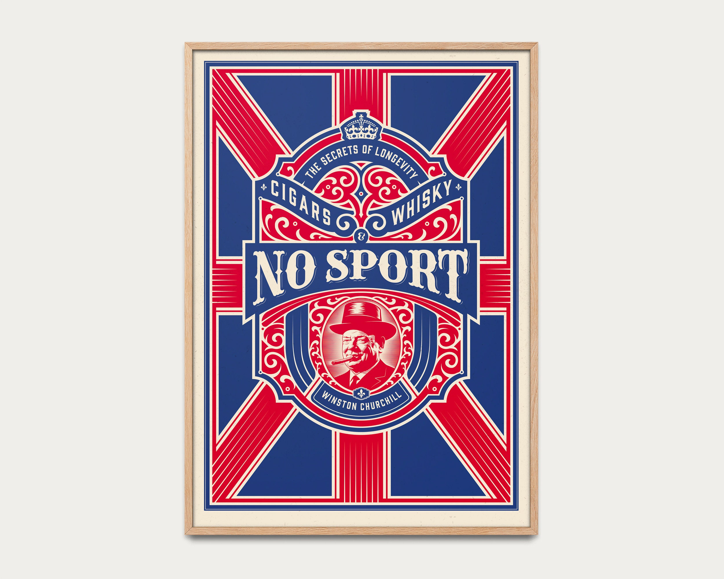 Affiche Winston Churchill - Cigars, Whisky and No Sport, affiche pop ...