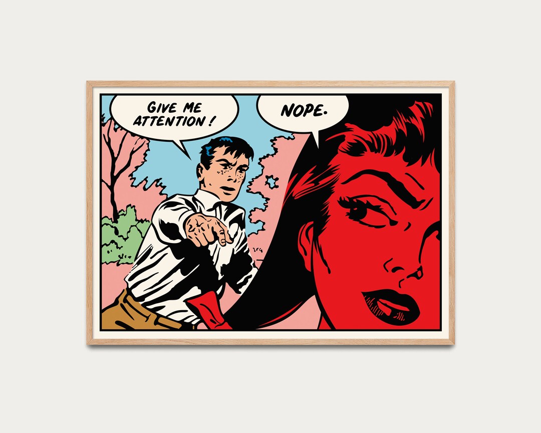 Pop Art Comics Poster – Vintage Comic Illustration Print – Colorful ...