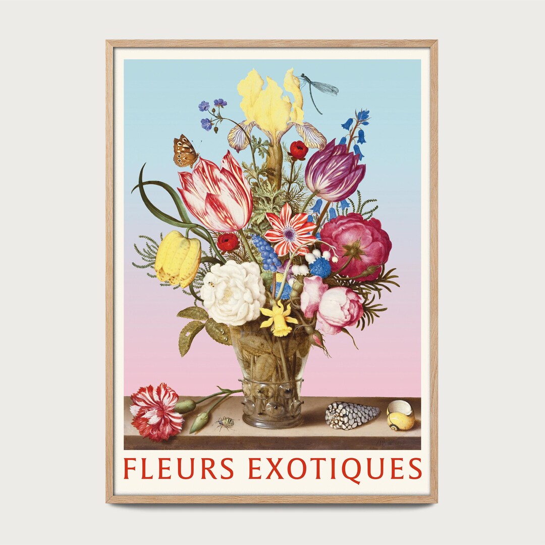 Exotic Flower Poster – Vintage Botanical Print – Nature Wall Art for ...
