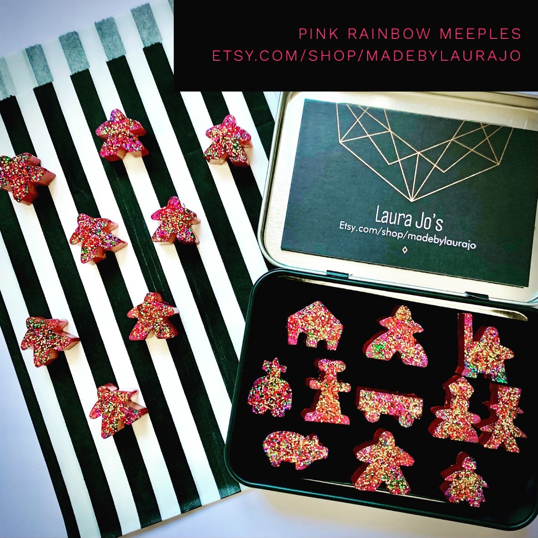 Meeples Rainbow Meeple Gift Set Customised Coloured - Etsy