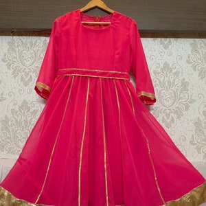 Pink Kathak Dress 4pc Anarkali Costume/kathak Anarkali /bharatnatyam ...