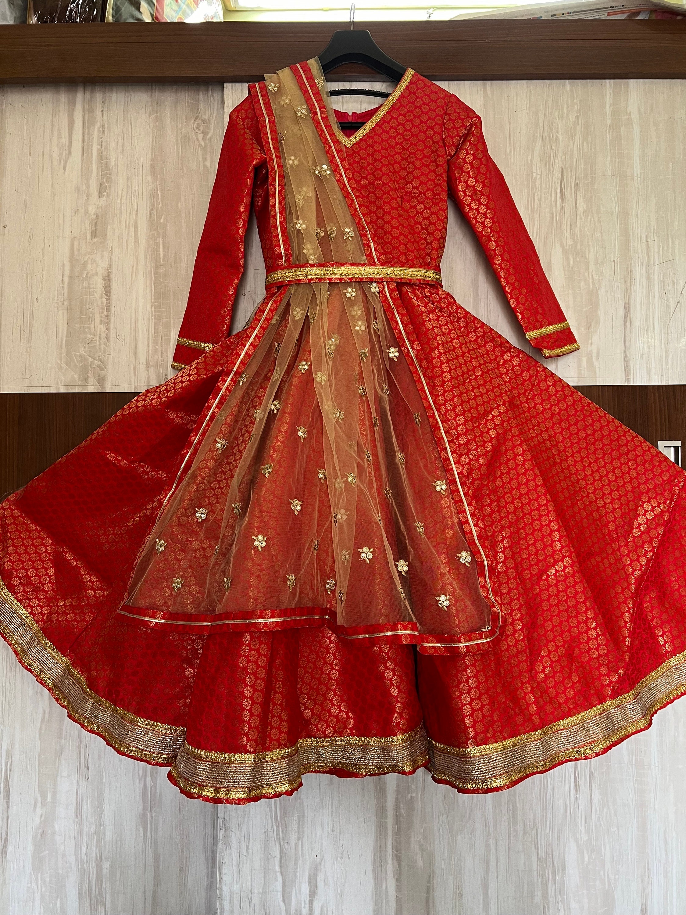 Kathak Dress-indian Anarkali Costume/kathak Anarkali/bharatnatyam Dress ...