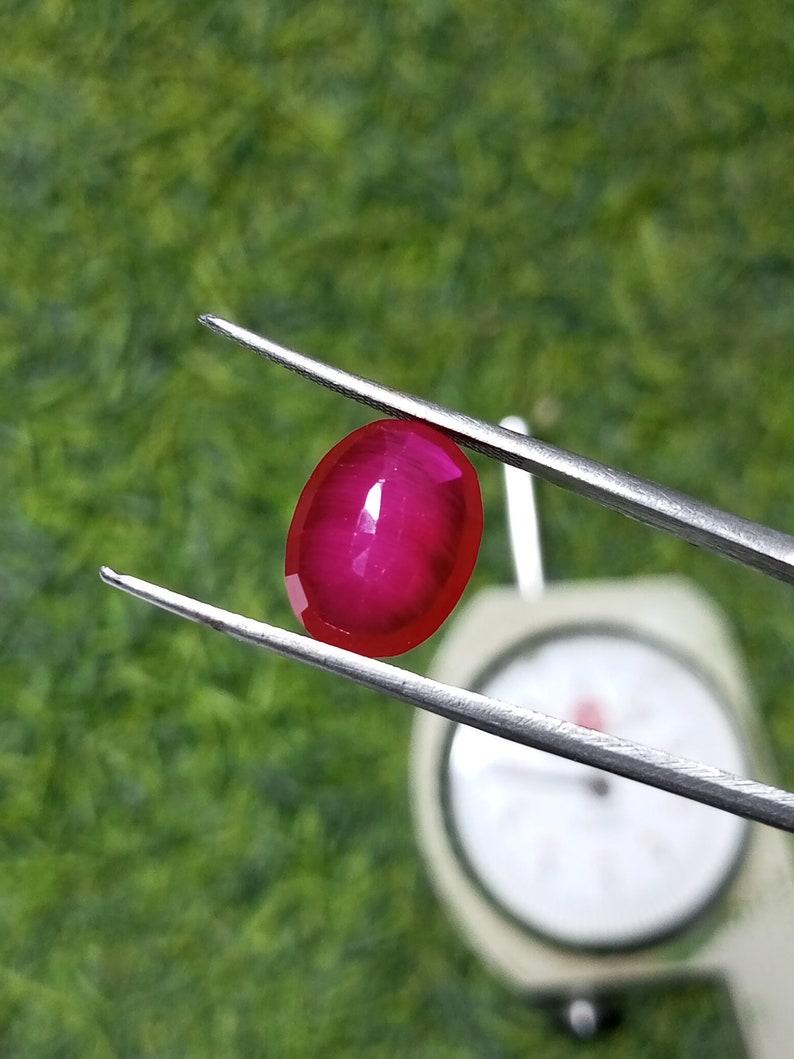 1 Pc, Imitation Ruby Oval Shape Loose Stone Faceted Ruby Stone Loose ...