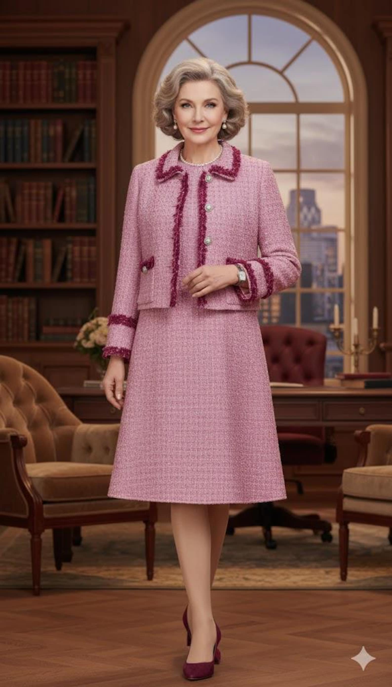 Custom Pink Tweed Wizard Professor Cosplay Suit | Magical School ...