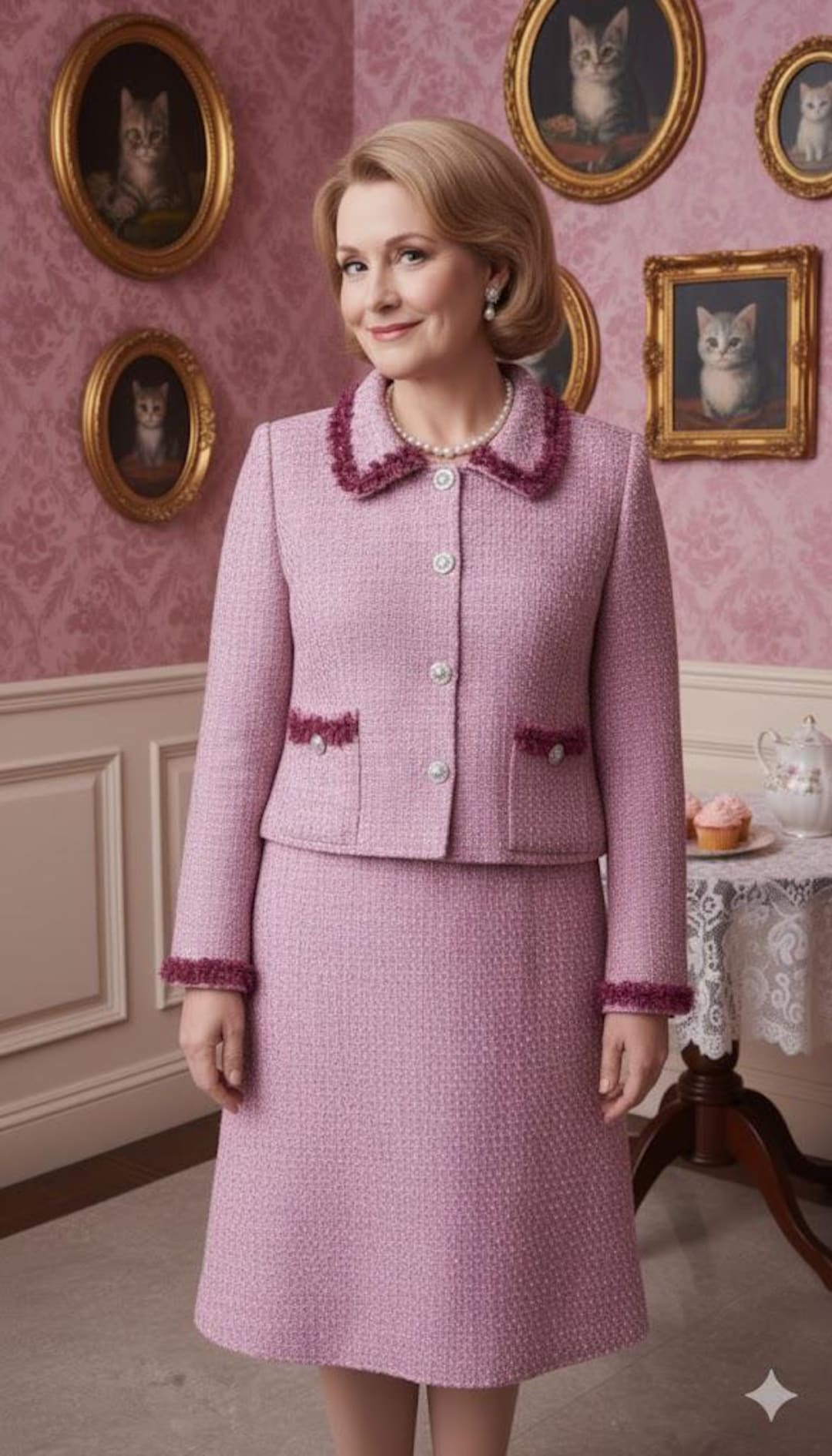 Custom Pink Tweed Wizard Professor Cosplay Suit | Magical School ...