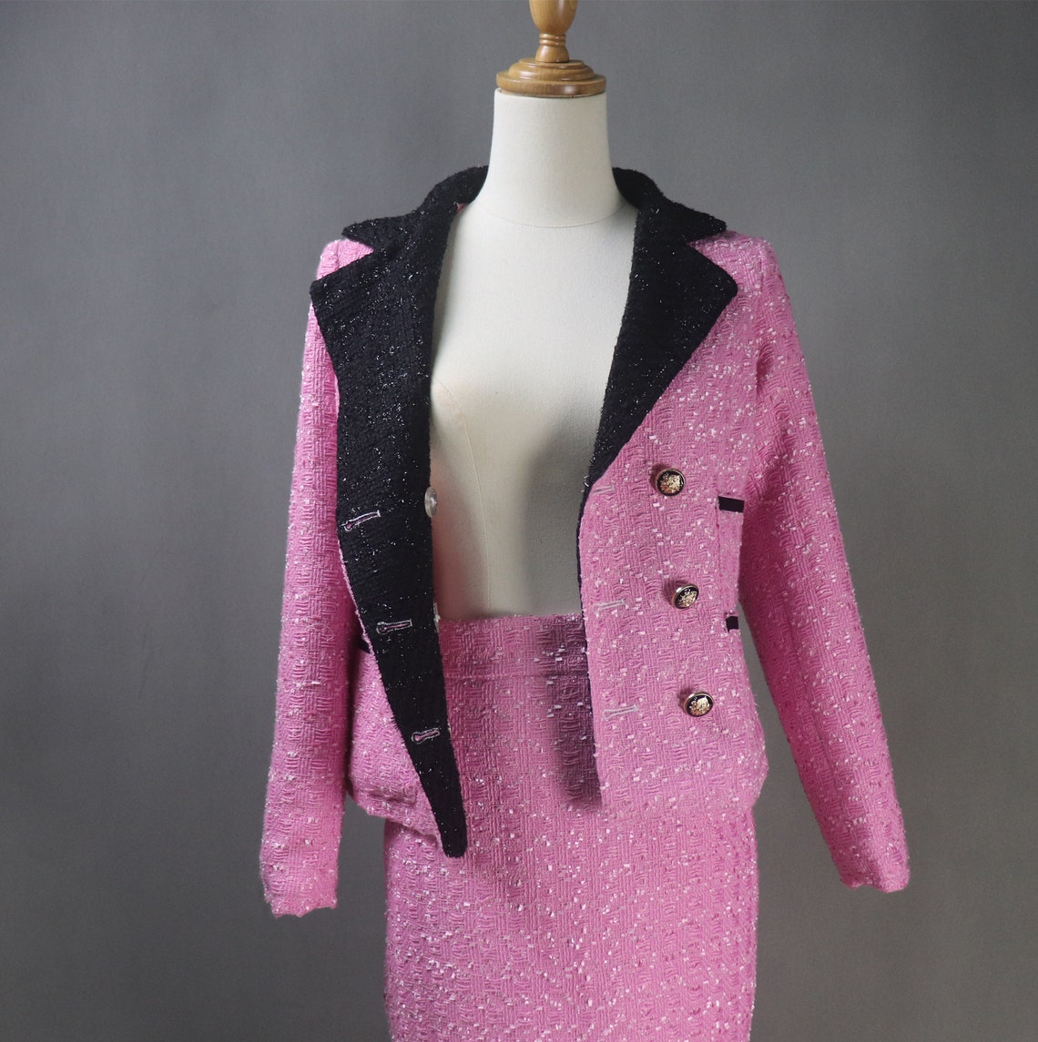 Women Custom Made Hot Pink Vintage Style Tweed Suit - Etsy