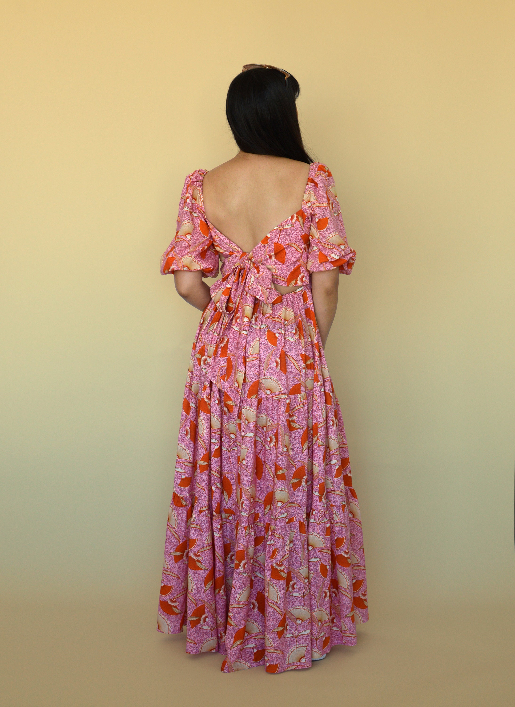Bow-back Maxi Dress PDF Sewing Pattern Summer Dress With Tie-back and ...