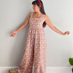 Wide-leg Jumpsuit PDF Sewing Pattern | Easy, Loose, Comfy Jumpsuit | 4 ...