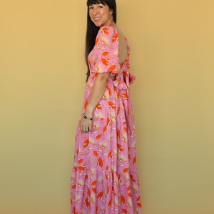 Bow-back Maxi Dress PDF Sewing Pattern | Summer Dress With Tie-back and ...