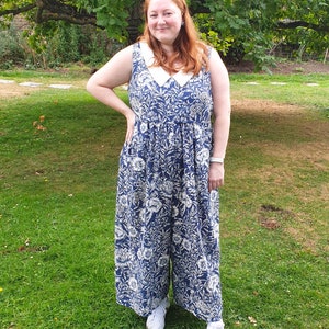 Wide-leg Jumpsuit PDF Sewing Pattern | Easy, Loose, Comfy Jumpsuit | 4 ...