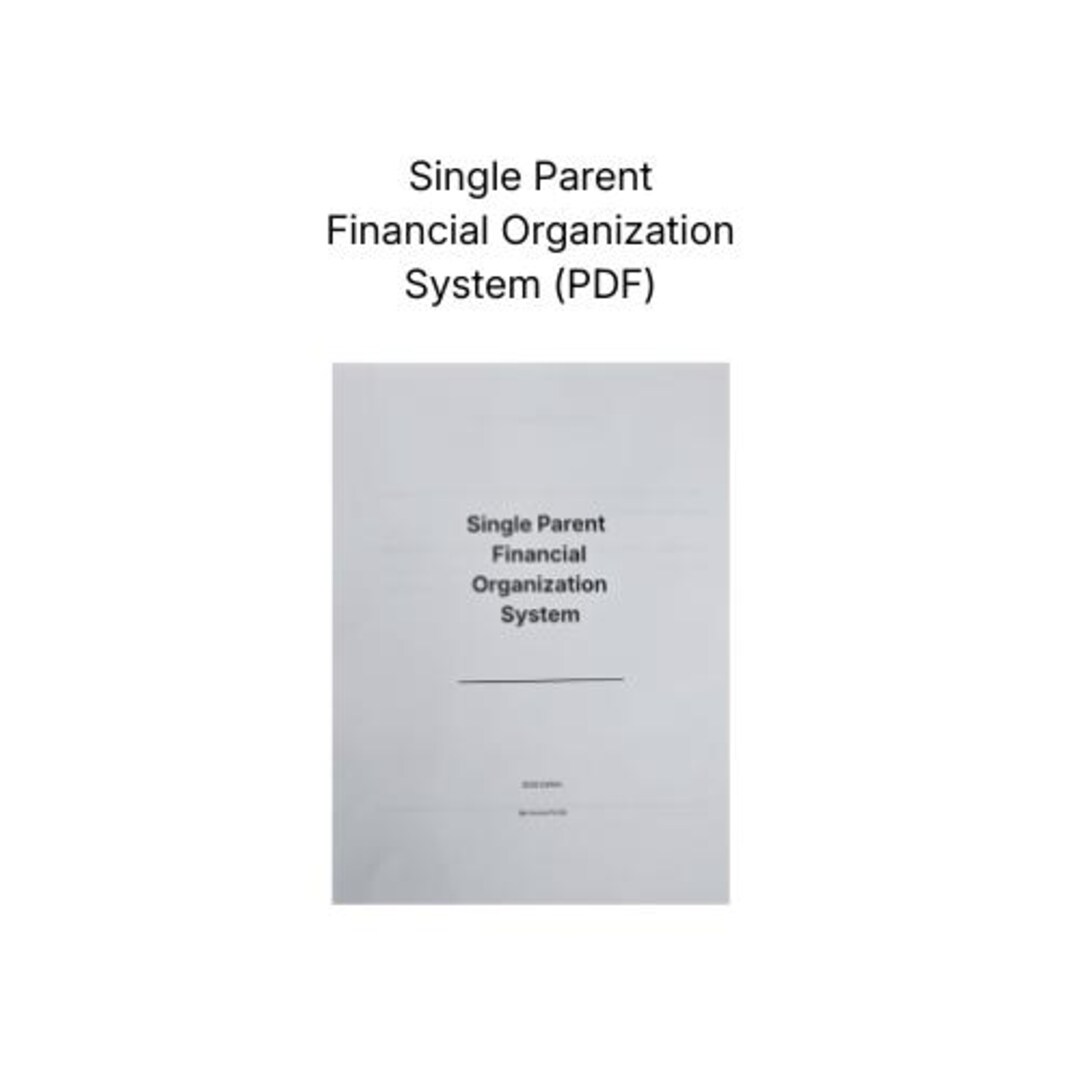 Single Parent Financial Organization System | Divorce and Separation ...