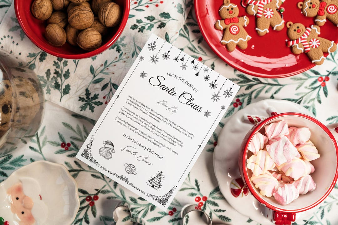 Letter From Santa Printable | Black & White Christmas Message (PDF, JPG ...